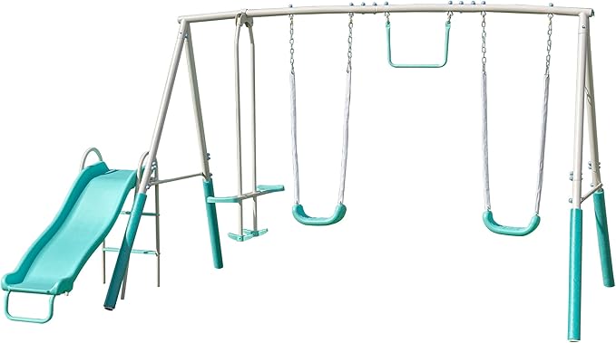 Amazon.com: Sportspower MSC-4510-TL Arcadia Metal Swing Set with 5 ...