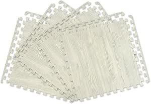 Amazon.co.jp: WEIMALL ジョイントマット 木目調 6畳用 大判60cm 厚さ1cm サイドパーツ付 床暖房 ベビーフロア 赤ちゃん 防音 抗菌 ノンホルムアルデヒド ...