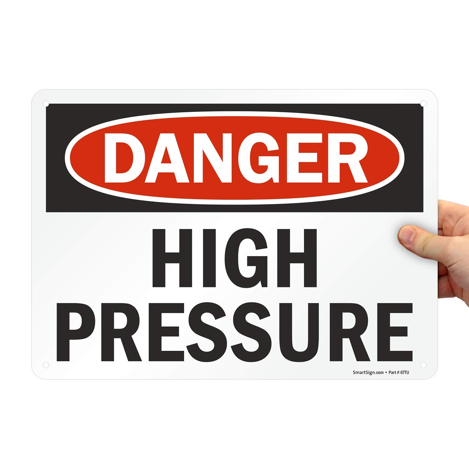 SmartSign "Danger - High Pressure" Sign | 10" x 14" Aluminum: Amazon ...