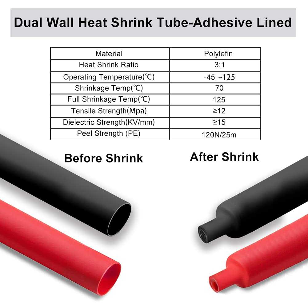 Snapklik.com : AIRIC 1/2 Inch Heat Shrink Tubing 3:1 Marine Grade ...