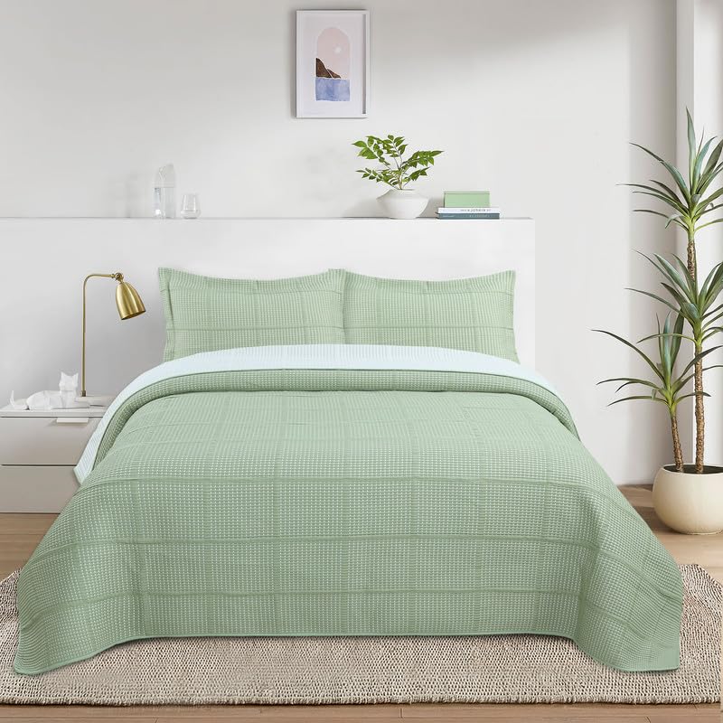 Cozy Haven Quilt Embroidery Bedspread 2 Piece Set – Coverless Quilted ...