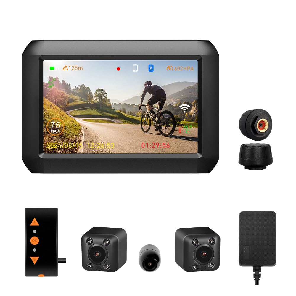 Amazon.com: VSYSTO Bicycle Camera with Selfie Camera, HD 1080P Front ...
