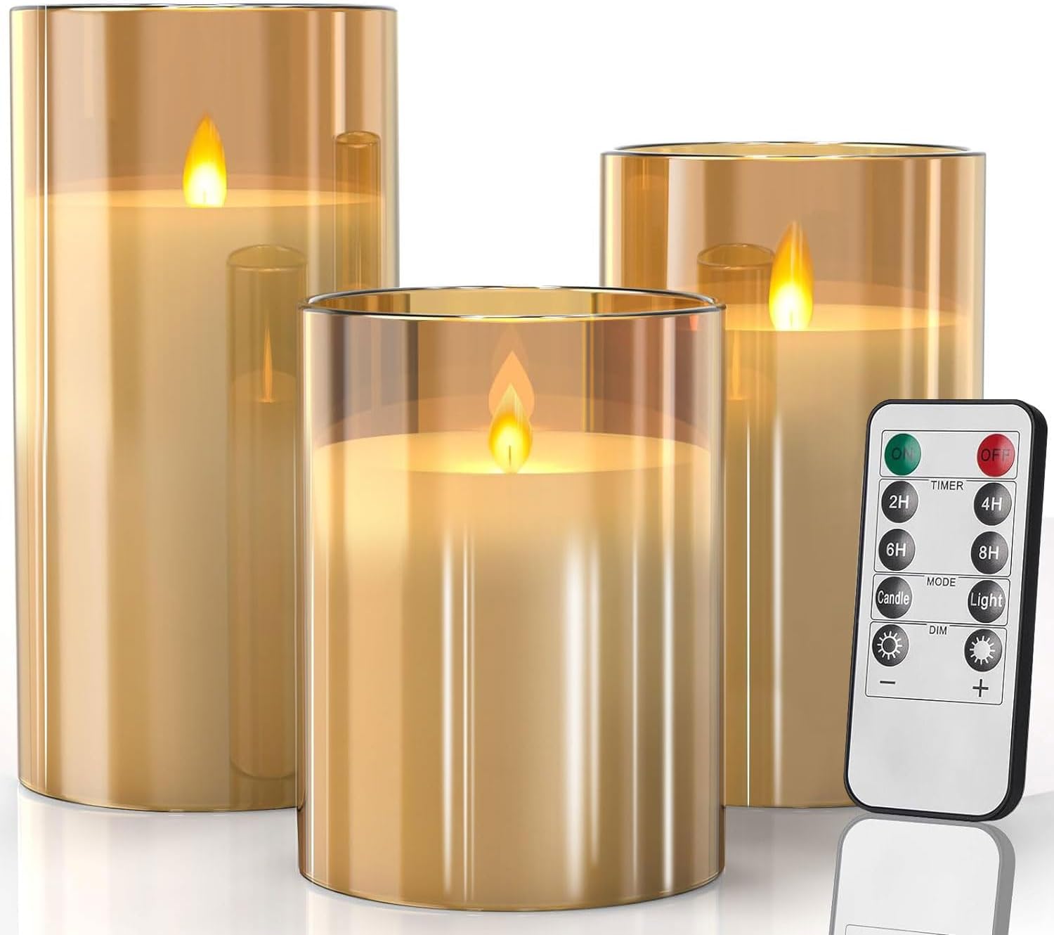Velas Electricas, 3PCS Velas Led sin Llama, Porta Velas Decorativas ...