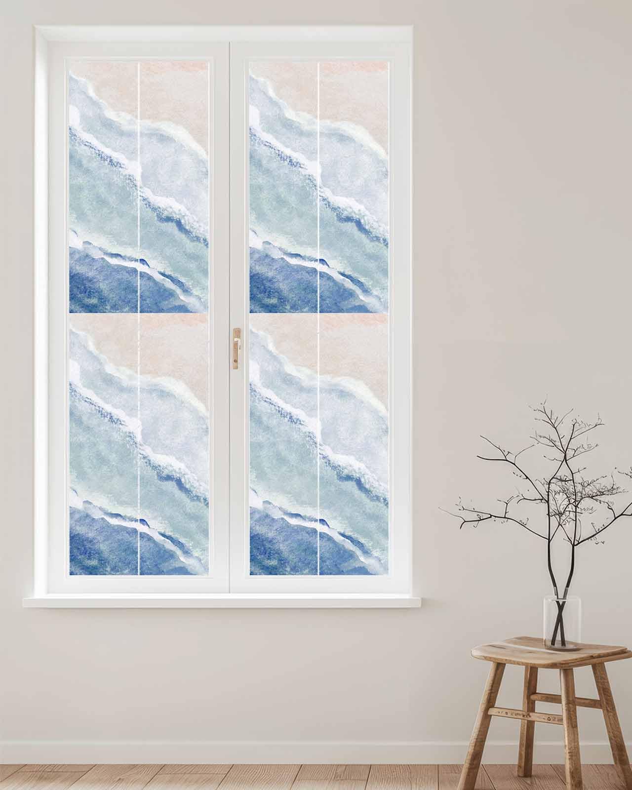 Amazon.com: Ombre Navy Blue Window Privacy Film Stained Glass Window ...