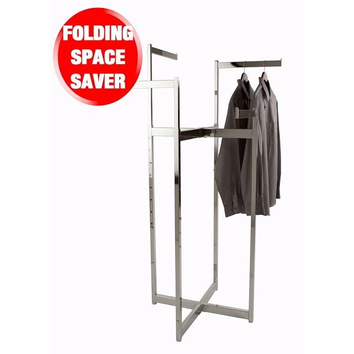Buy Econoco Clothing Rack – Chrome 4 Way Folding Space Saver Rack ...