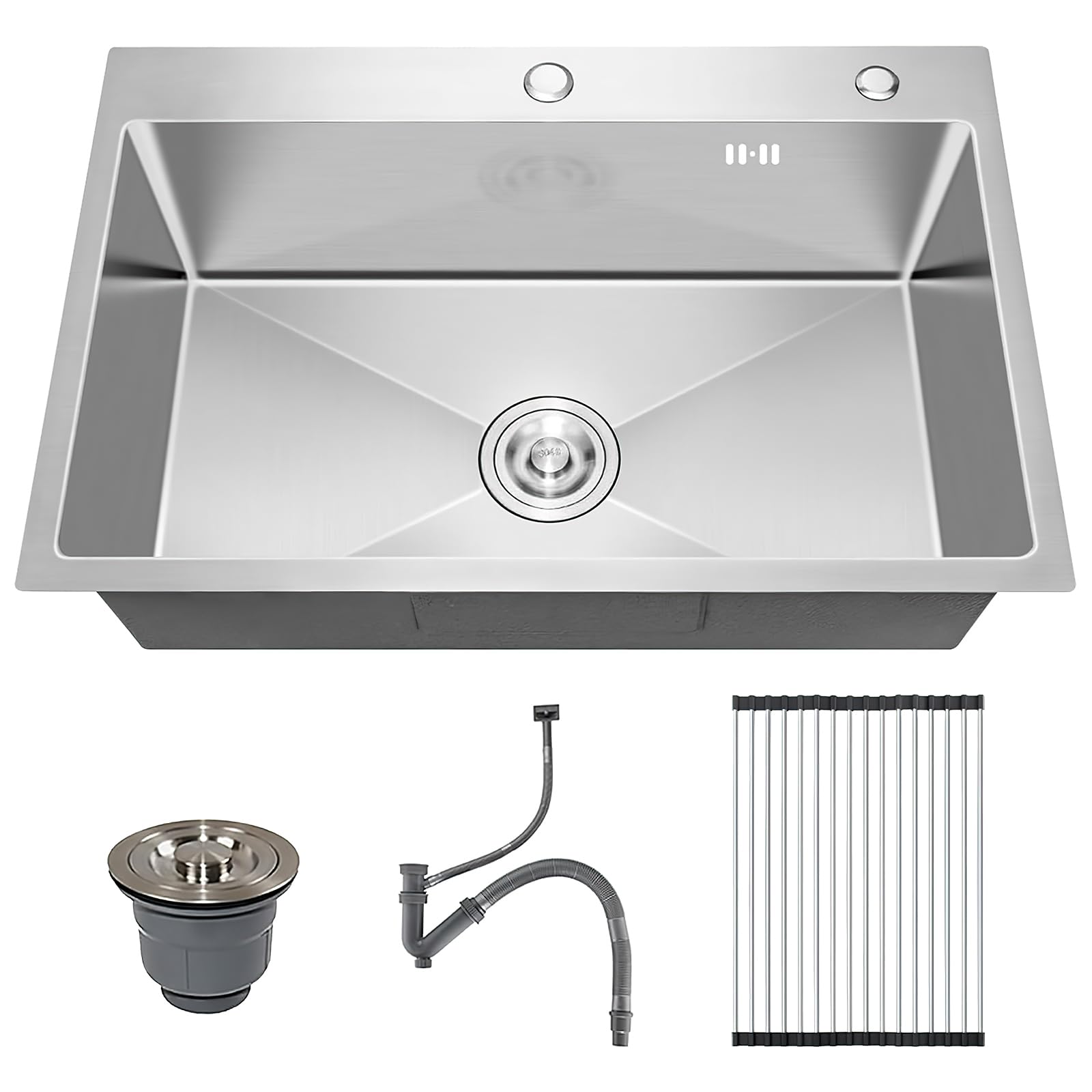 Vivrhintty 33x22 Drop in Kitchen Sink, 10”Deep Large Top Mount Single ...