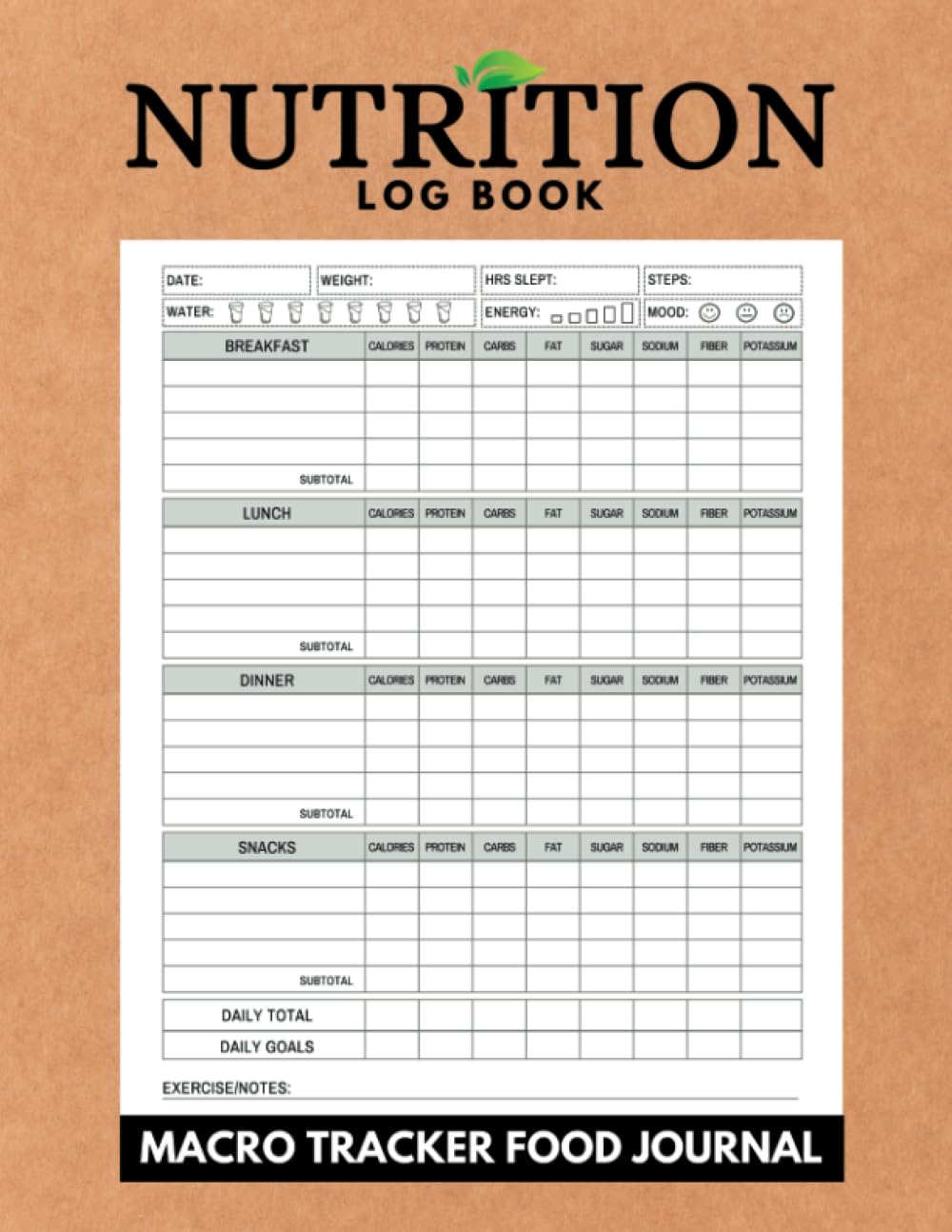 Nutrition Log Book & Macro Tracker Food Journal: For Easy Tracking of ...