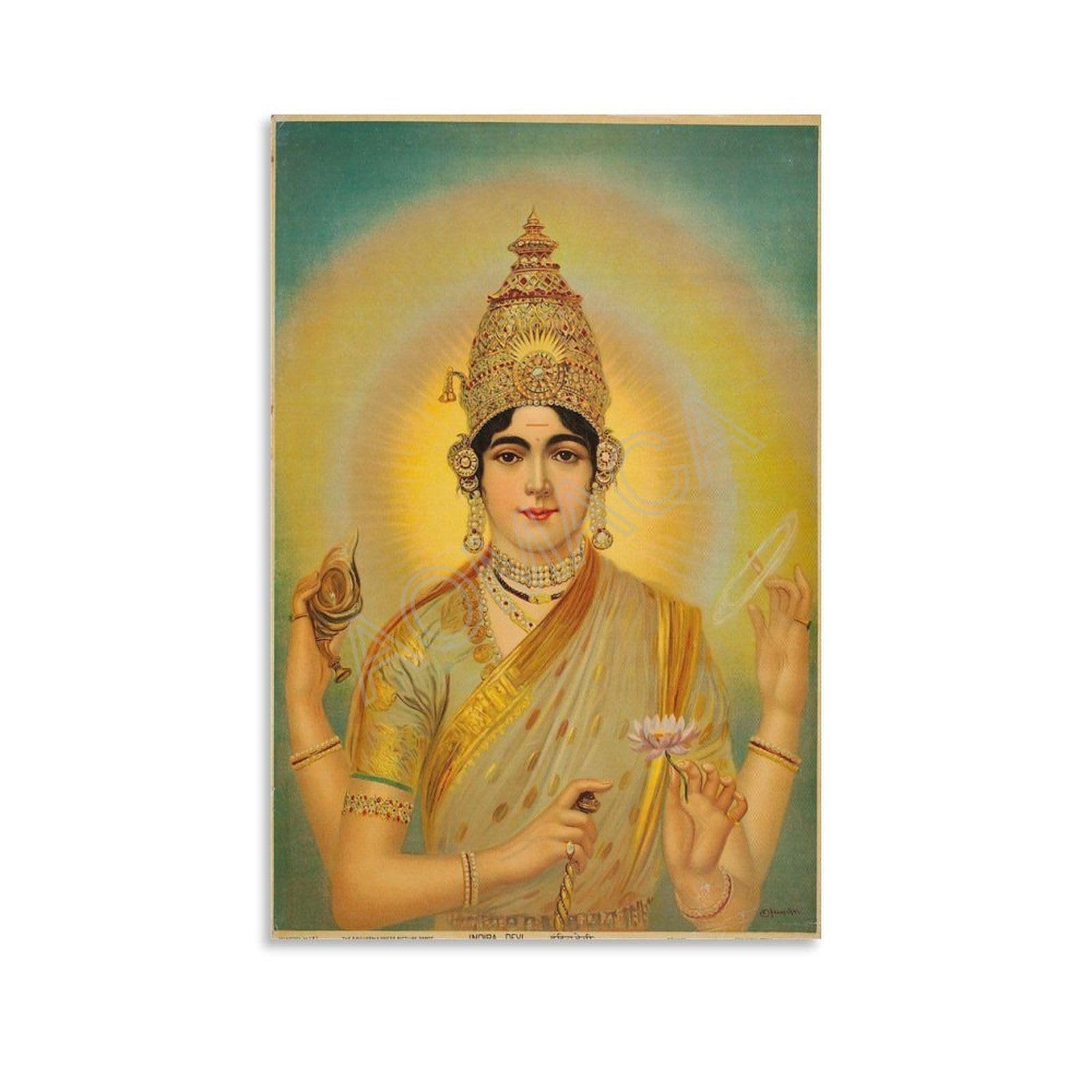 Mojdi Raja Ravi Varma Indira Devi Indian Portrait Painting Poster ...