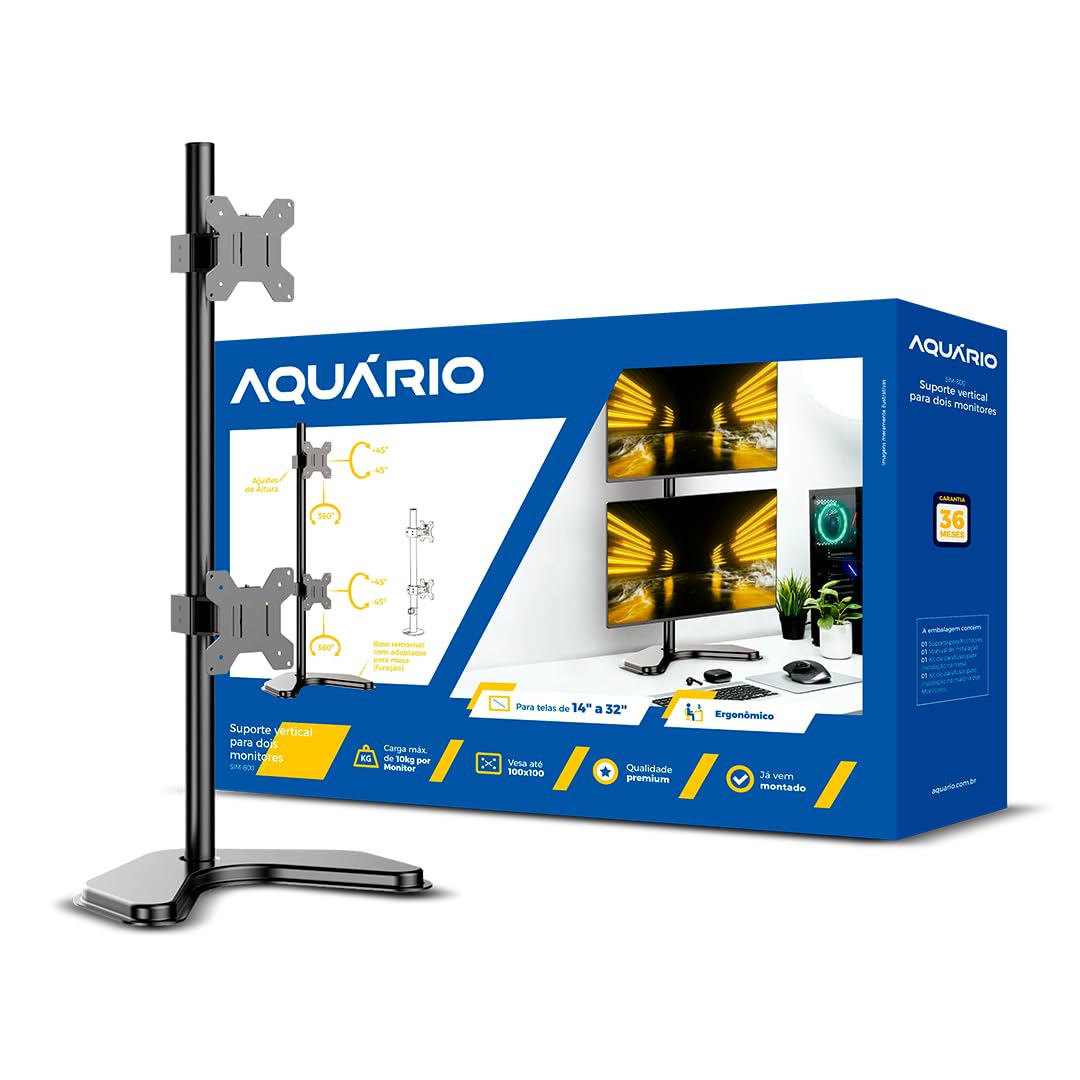 Suporte vertical para dois monitores : Amazon.com.br: Computadores e ...