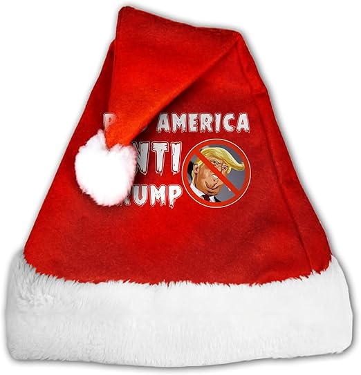 Amazon.com: Pro America Anti Trump Santa Hat Merry ChristmasHat Classic ...
