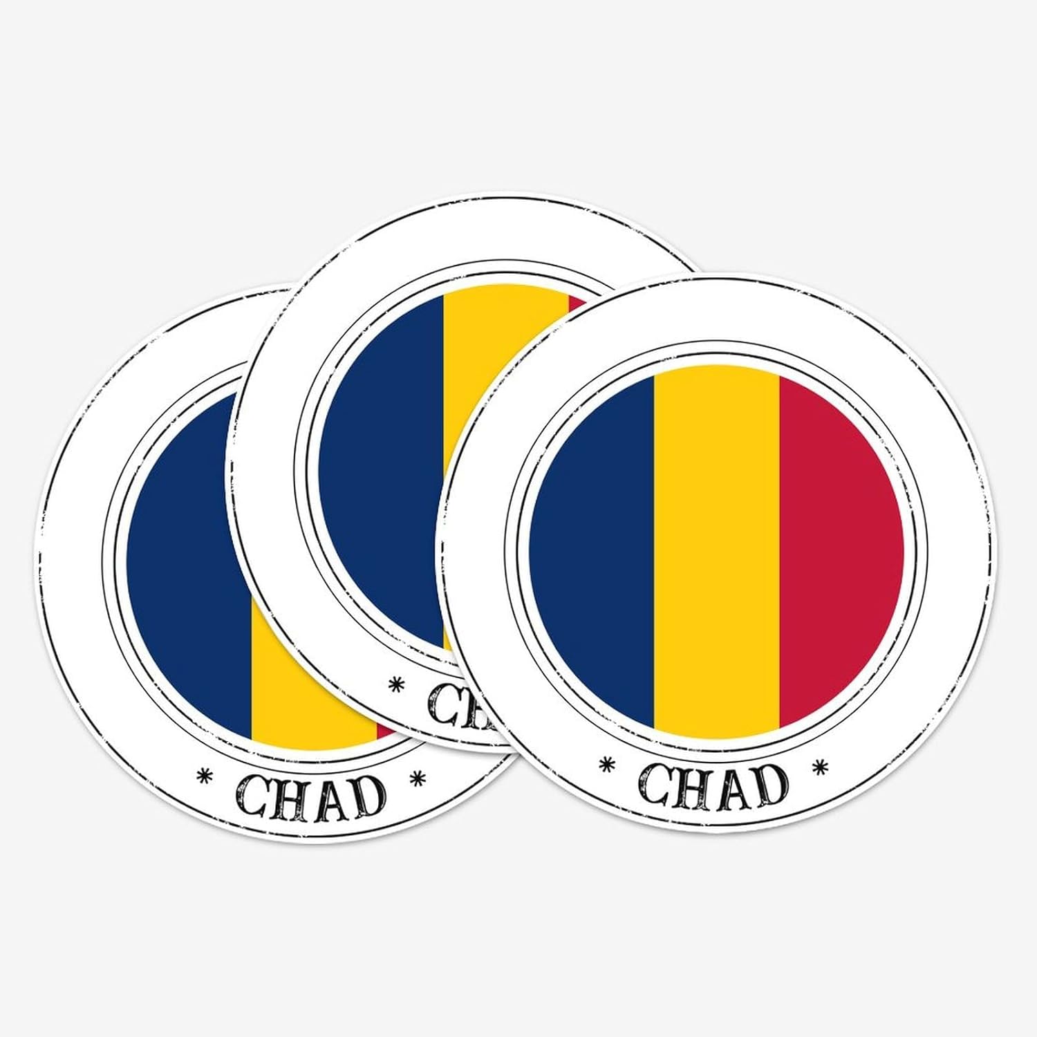 Amazon.com - 20 PCS Chad Flag Stickers for Kids Men Women World Travel ...