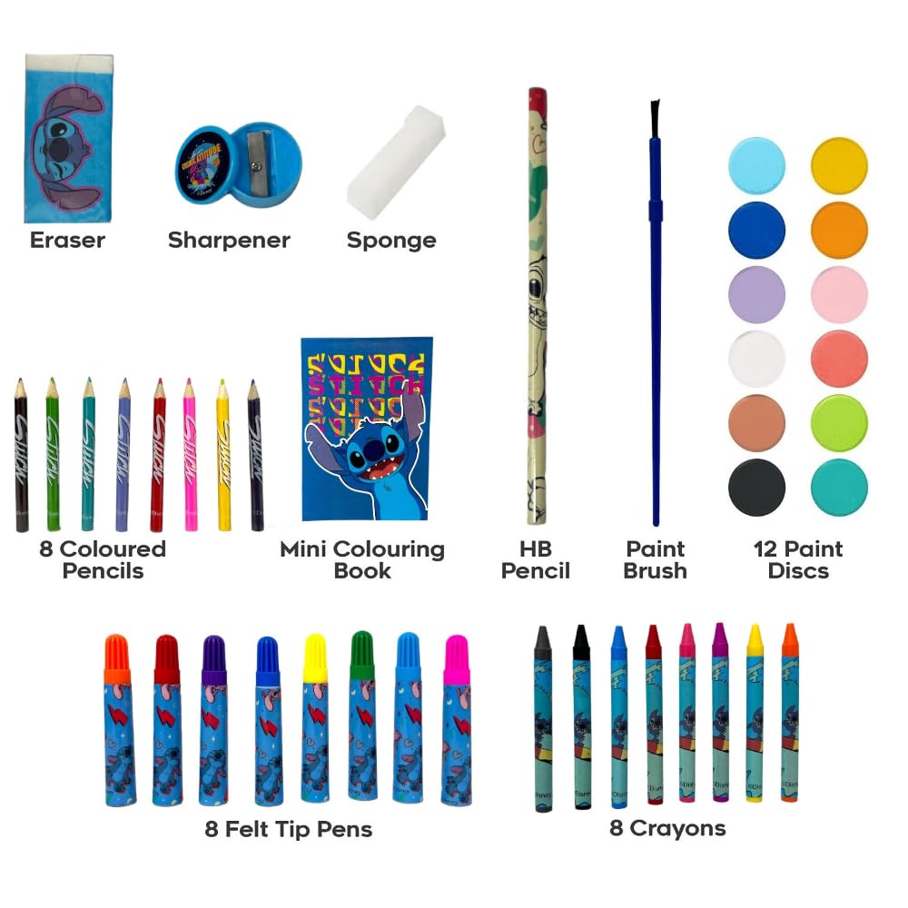 Cartoon CARTOON Disney Stitch and Angel Children’s Colouring Box 52 ...