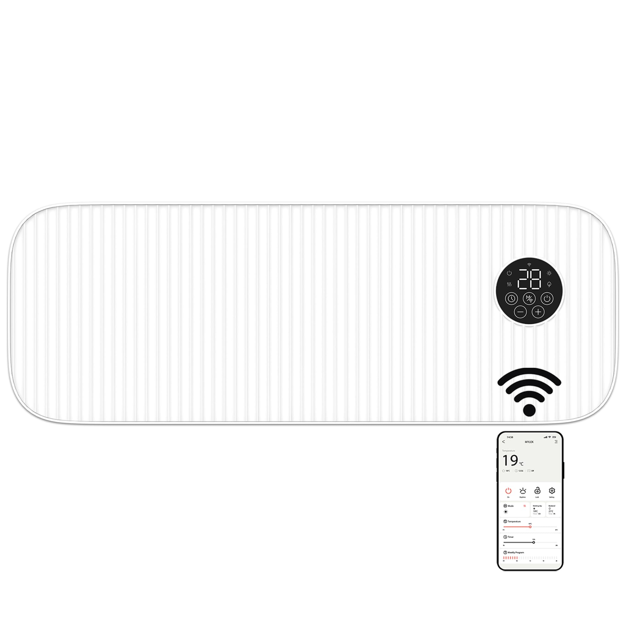 MYLEK Overdoor Air Curtain Heater Fan 2000W, Smart WIFI App Or Remote ...
