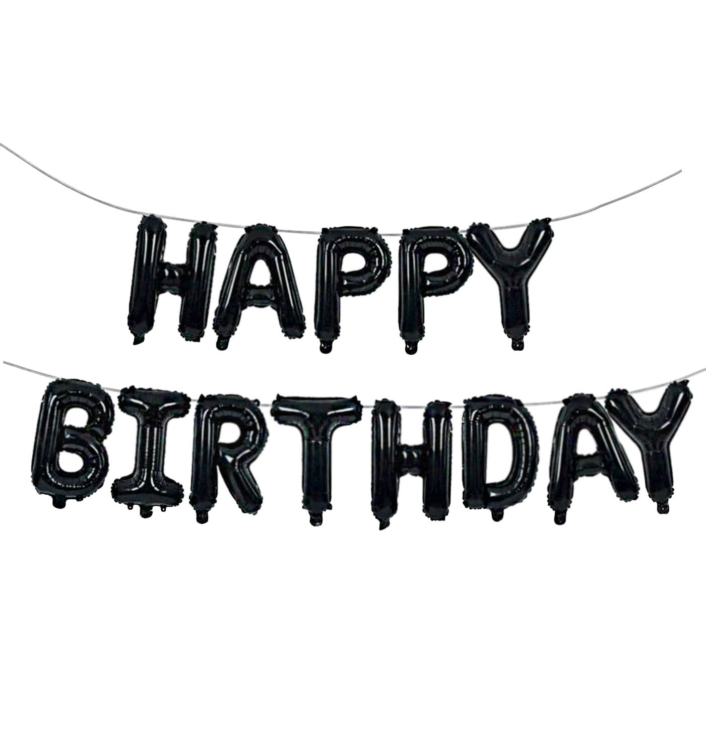 Amazon.com: Black Happy Birthday Balloons Banner 16 Inch Mylar Foil ...