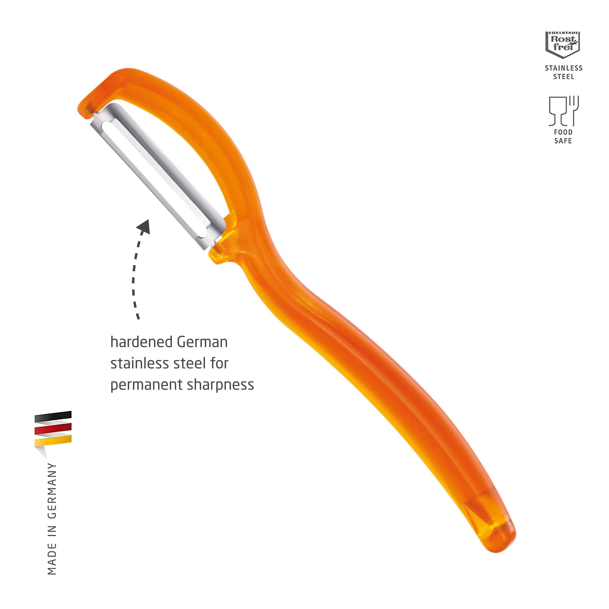 Snapklik.com : Triangle Swivel Peeler, Orange - Stainless Steel ...