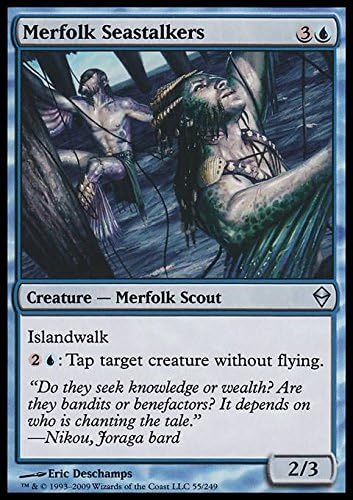 Amazon.com: Magic The Gathering - Merfolk Seastalkers (55) - Zendikar ...