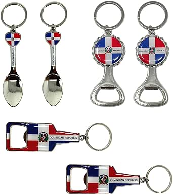Amazon.com: TSY TOOL 6 Pack Dominican Republic Country Metal Keychain ...
