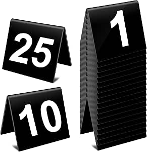 Restaurant Table Numbers 1-25, Double Side Plastic Table Number,Acrylic ...