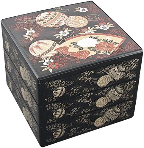 Amazon.com: Japanese Traditional Three Tiered Lacquer Container For ...