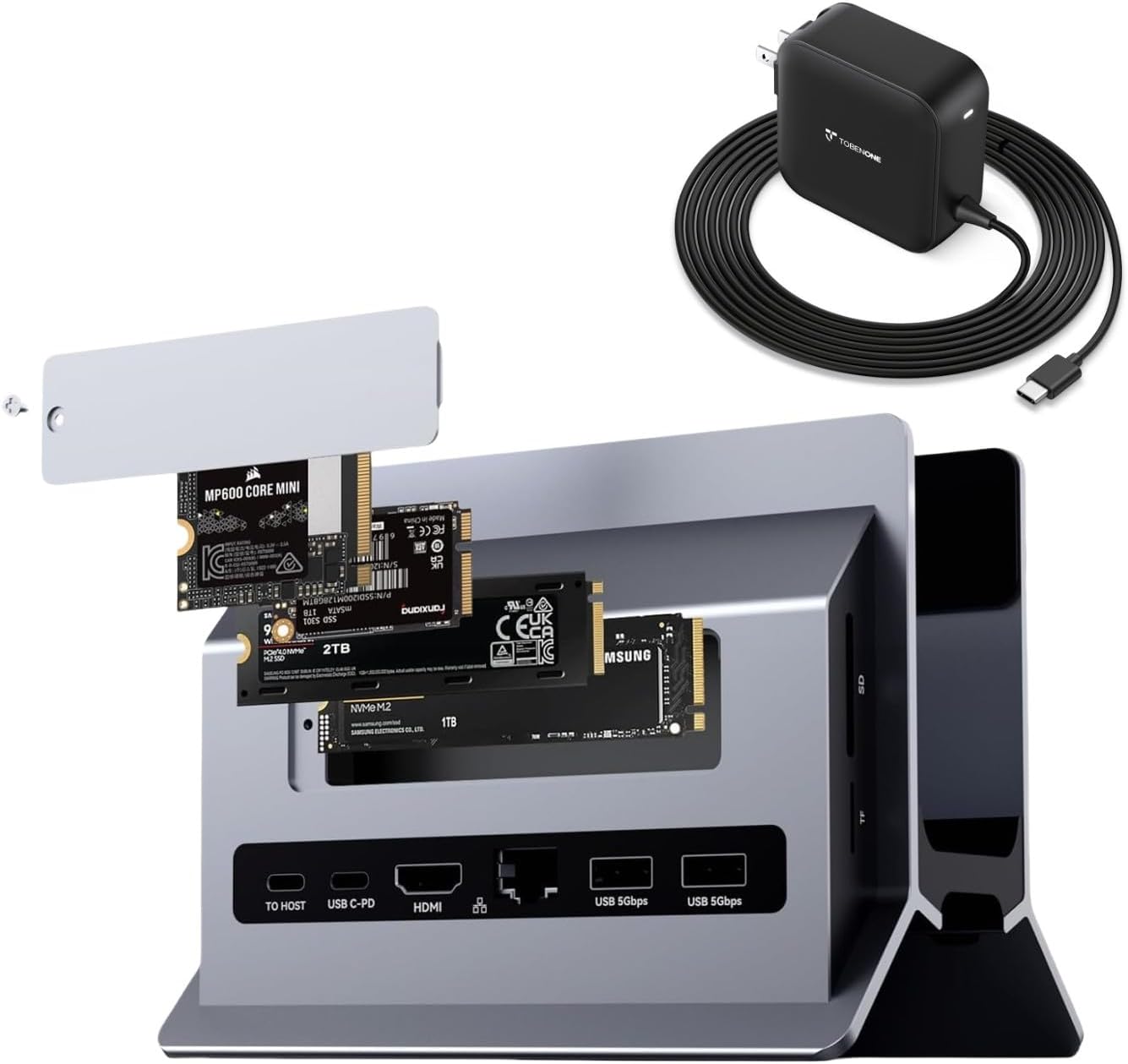 Amazon.com: TobenONE Vertical Laptop Docking Station Stand with 100W ...