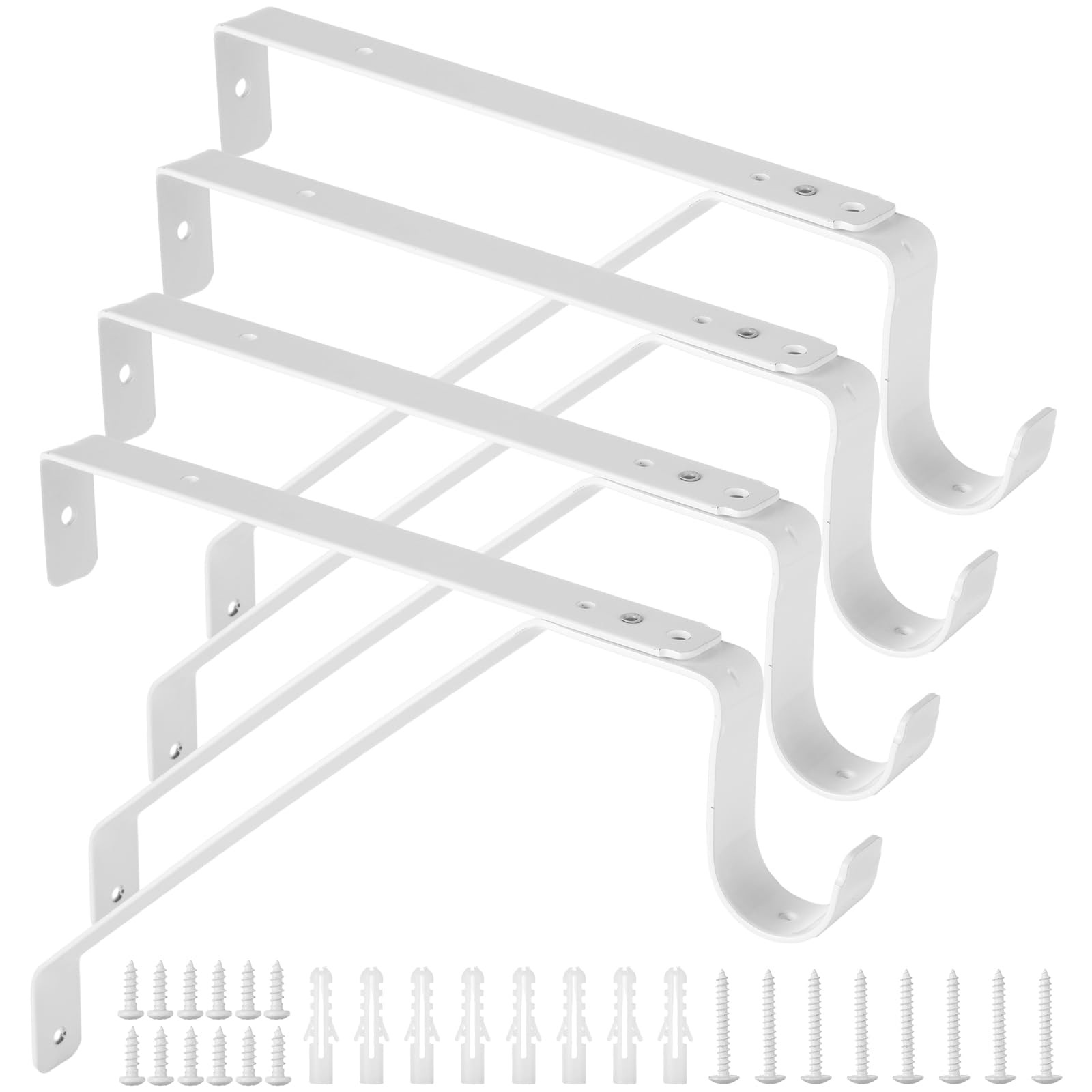 Amazon.com: AKOLAFE 4PCS Closet Rod Brackets Heavy Duty Adjustable ...