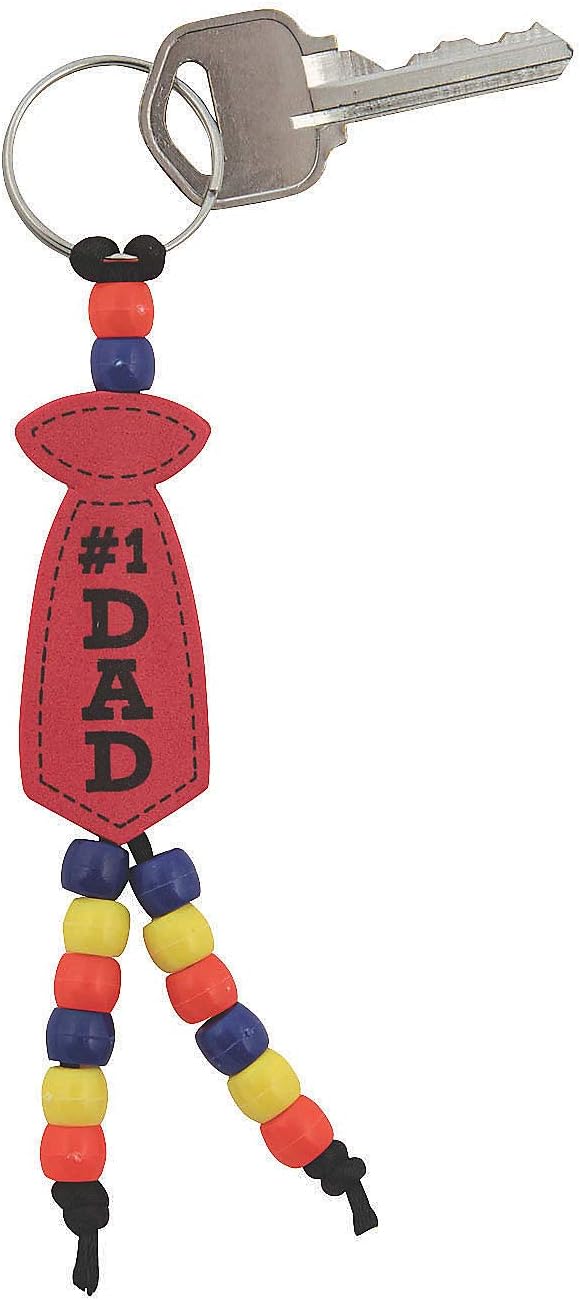 Amazon.com: Father's Day Beaded Keychain Craft Kit -12 - Crafts for ...