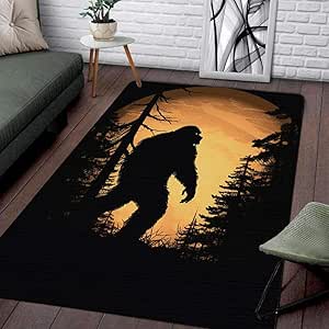 Amazon.com: Vintage Bigfoot Rug - Black Forest Sasquatch Area Rug ...