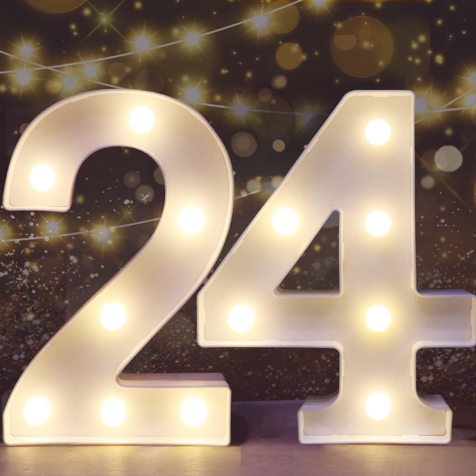 Snapklik.com : Pooqla Decorative LED Light Up Number Letters, White ...