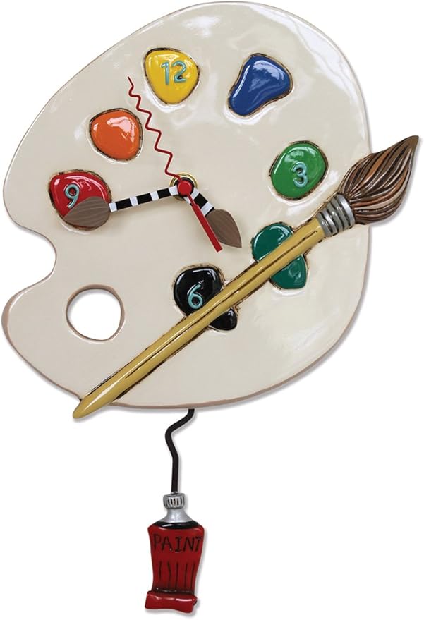 Amazon.com: Allen Designs "Art Time" Whimsical Artist Palette Pendulum ...