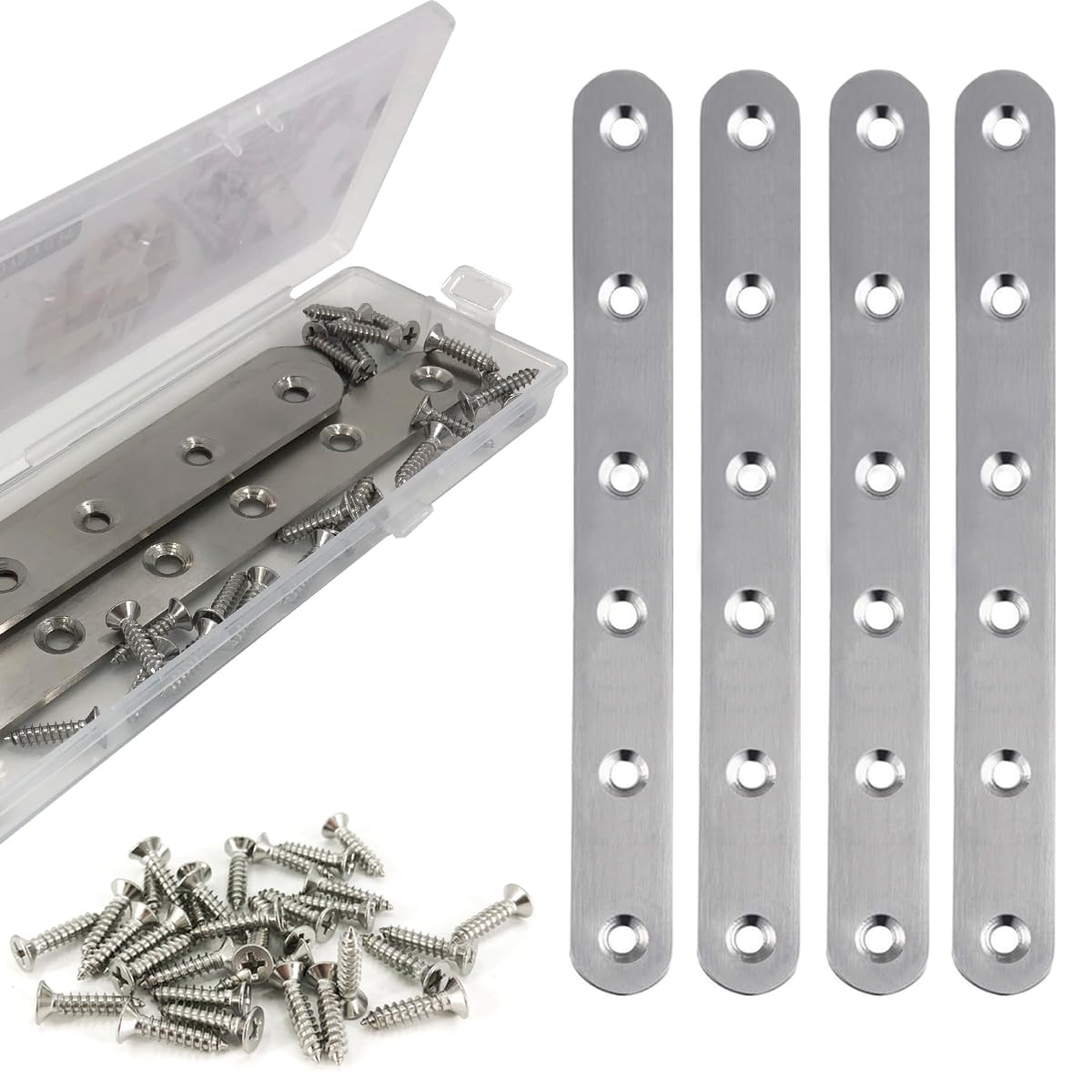 Snapklik.com : QSJ 4 Pack Flat Straight Bracket Mending Plate For Wood ...