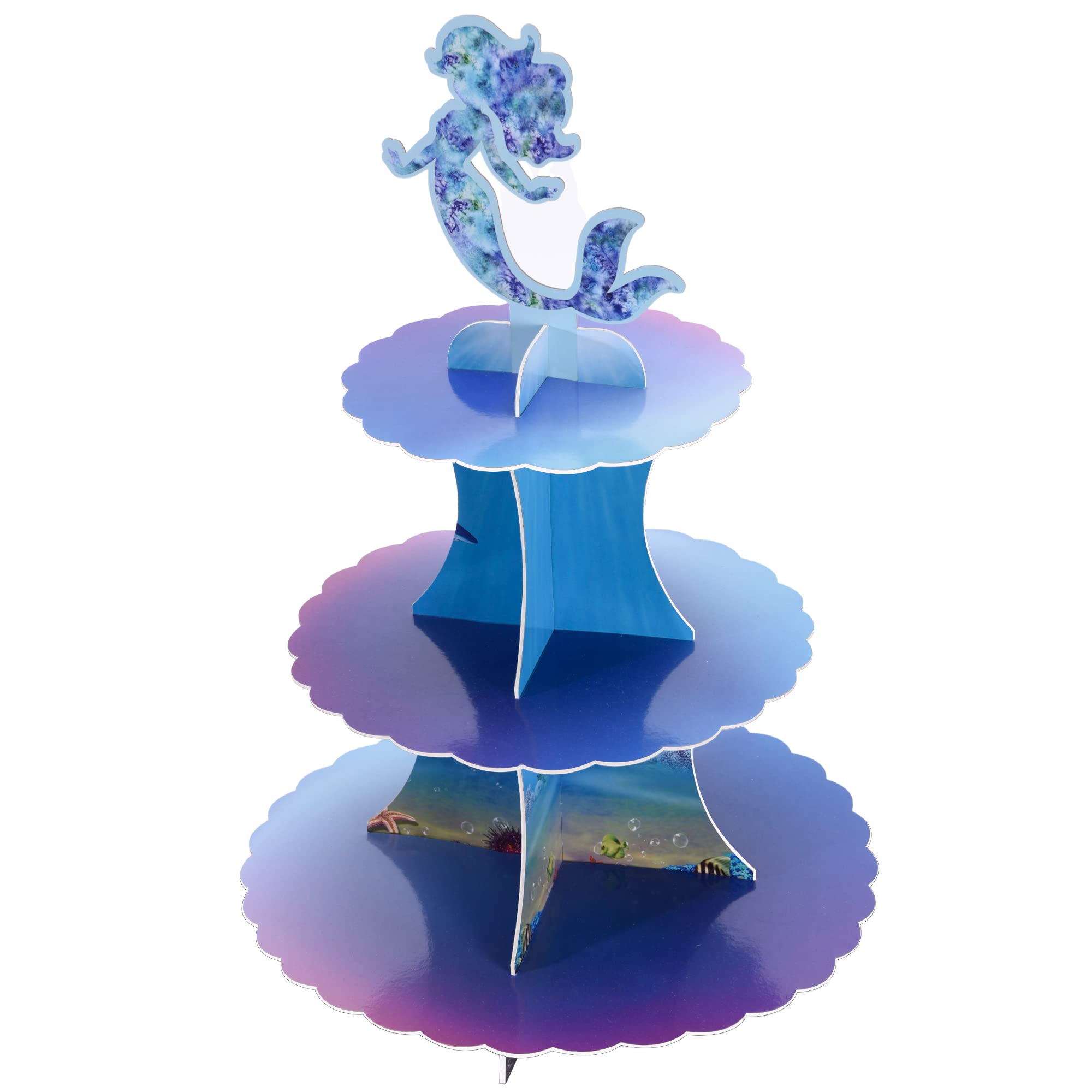 Amazon.com: Mermaid Cupcake Stand, 3 Tiers Cupcake Holder, Sturdy ...