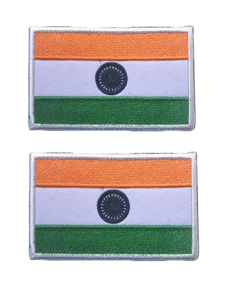 Amazon.com: Uijokdef 2 PCS India Flag Patches Hook and Loop Fastener ...