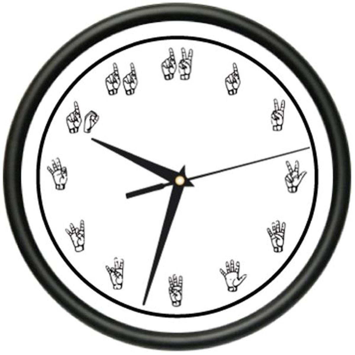 Amazon.com: Sign Language Wall Clock Speech Silent Silence Body ...
