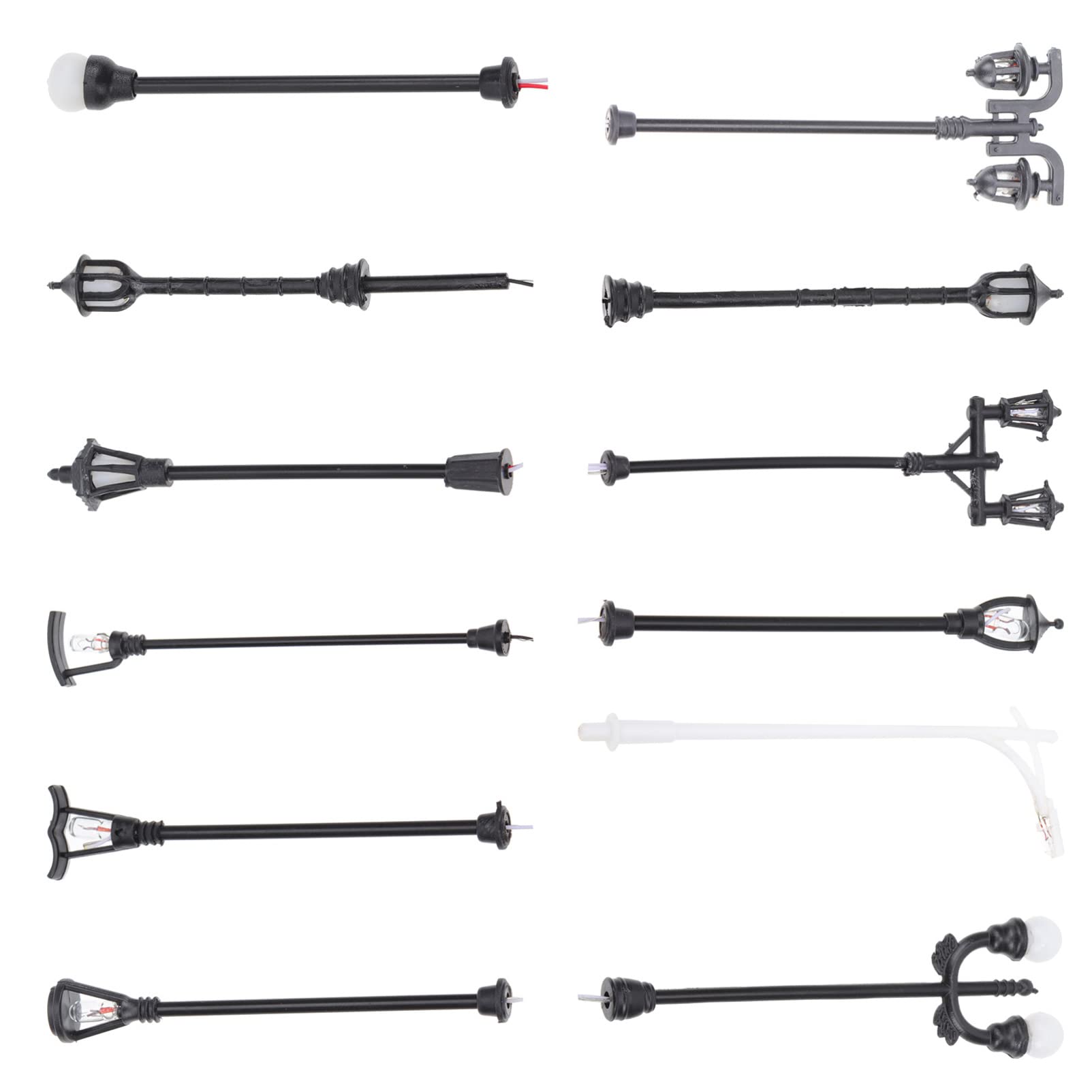 Amazon.com: Dollhouse Miniature Street Light Post: 12pcs Mini Street ...