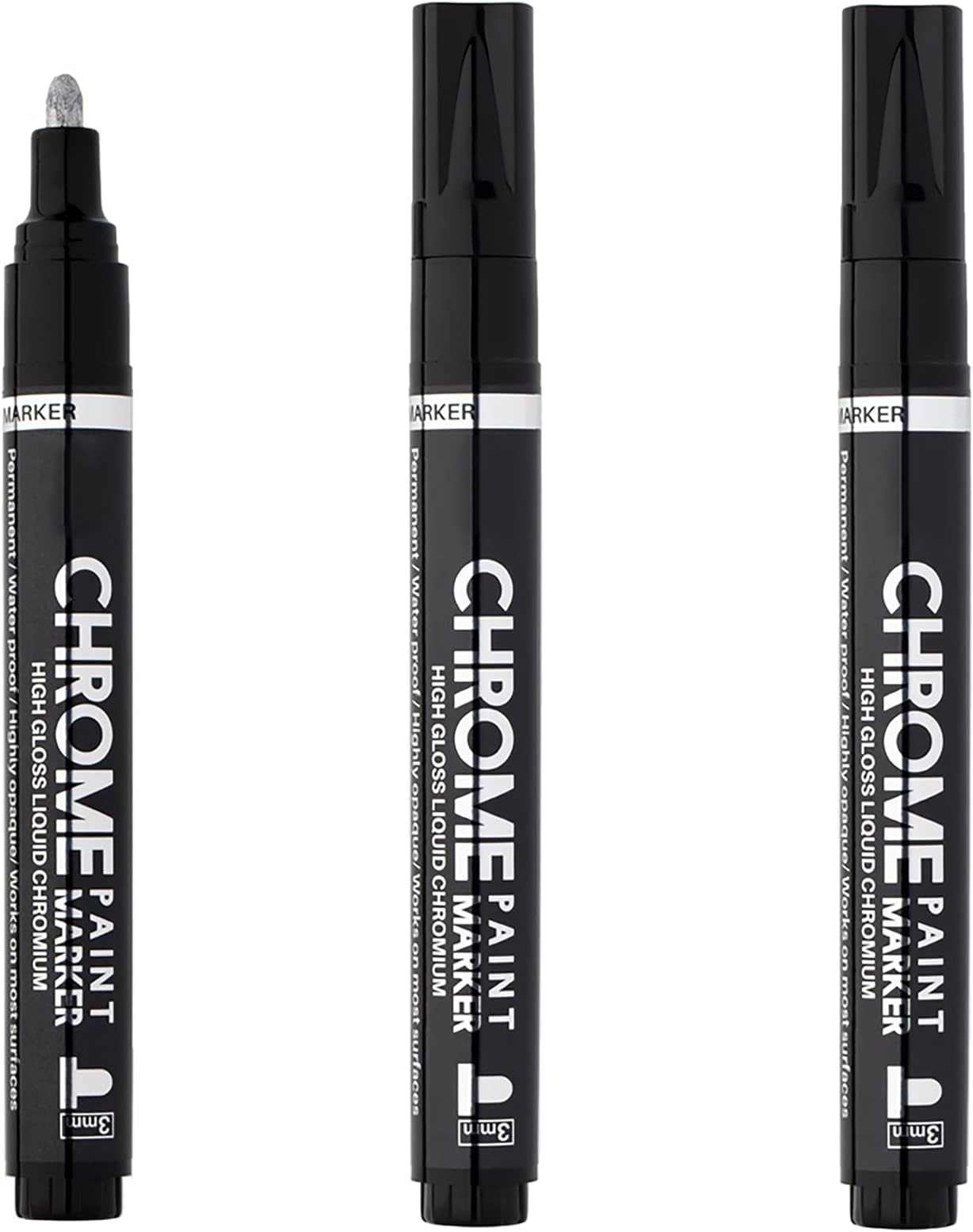 Amazon.com: 3pcs Liquid Mirror Chrome Marker Paint Pen Set, DIY Silver ...