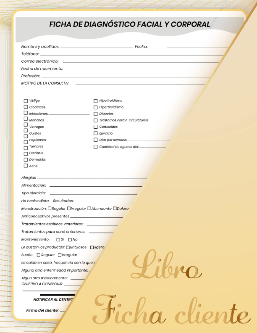 Libro Ficha cliente: Ficha De Diagnóstico Facial Y Corporal para ...