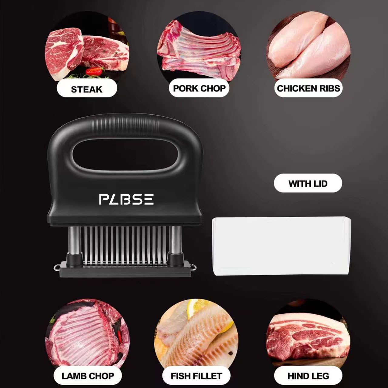 Meat Tenderizer Tool,Meat Tenderizer Needle,48 Blade Stainless Steel ...