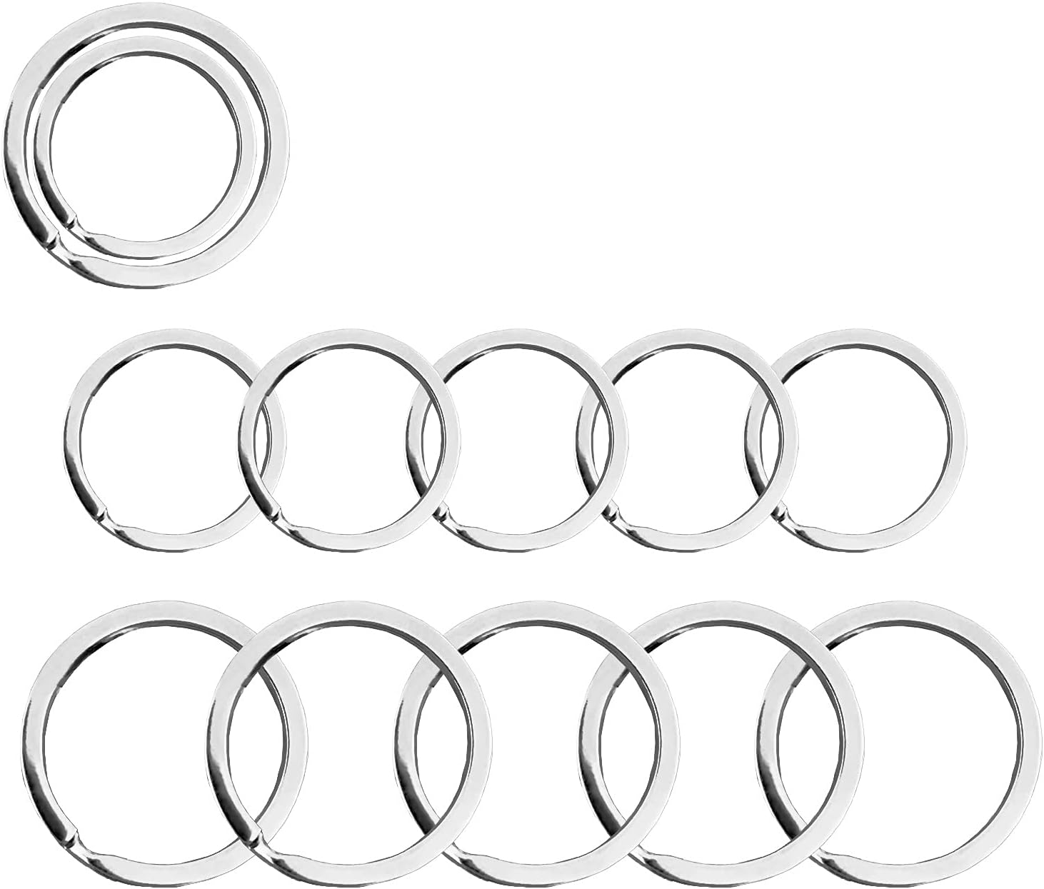 Amazon.com: 40Pcs Split Key Rings,Stainless Steel Keyrings Dog Tag Ring ...