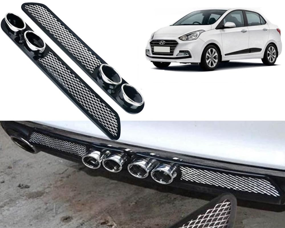 Rear Dual Tip Bumper Lip Diffuser Car Back Bumper Spoiler Lip Splitter ...
