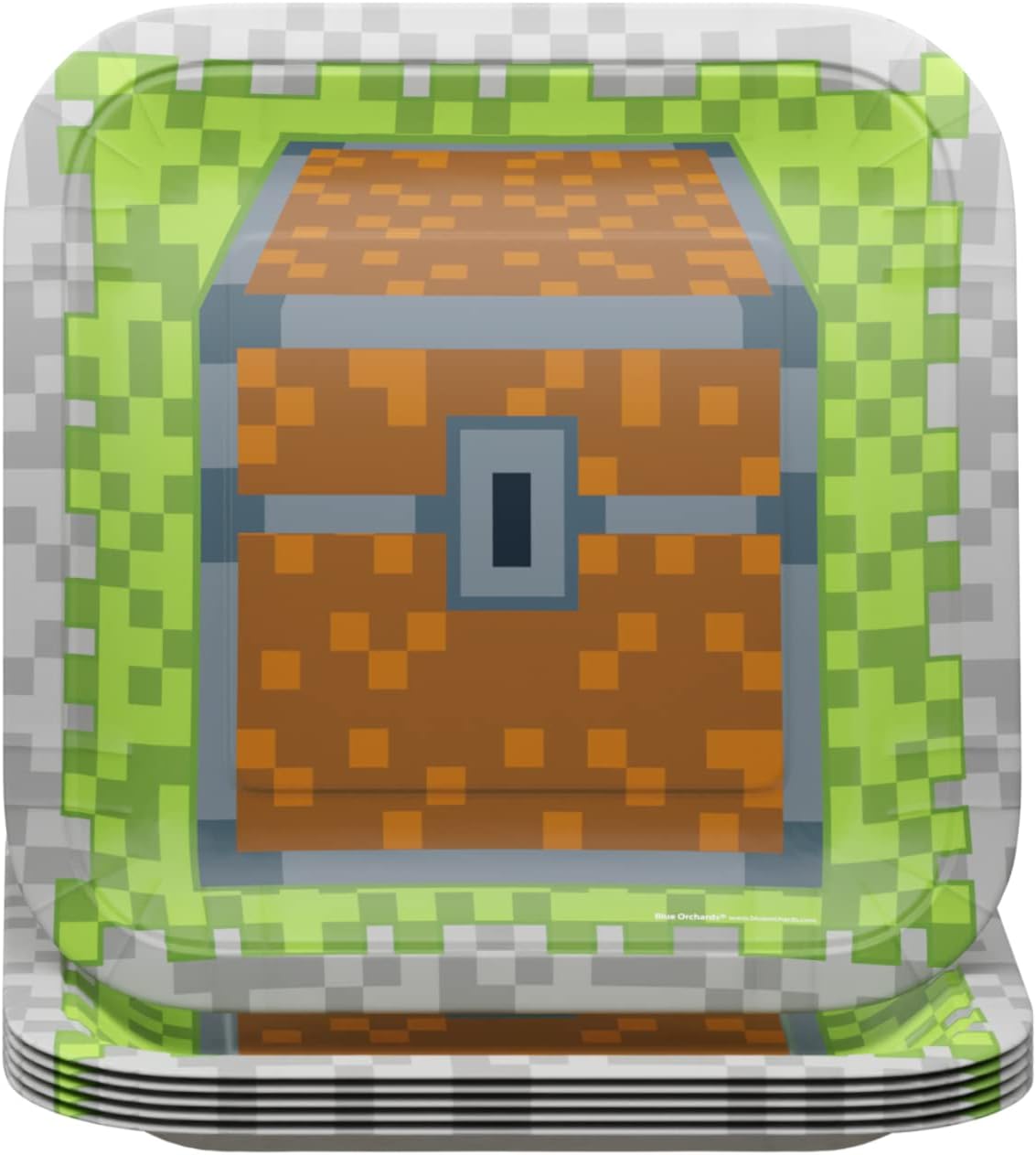 Amazon.com | Multicolor Minecraft Square Dinner Plates (9") 8 Count ...