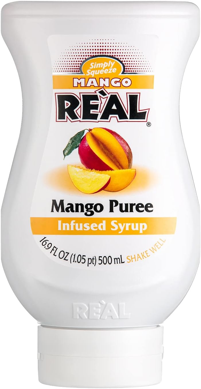 RE'AL Syrups Mango Puree Infused Fruit Syrup, Great for Cocktails ...
