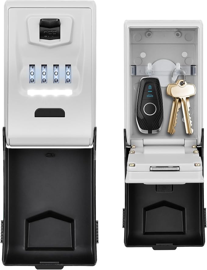 Amazon.com: HUANLANG Key Lock Box Wall Mount,Outdoor Combination Lock ...