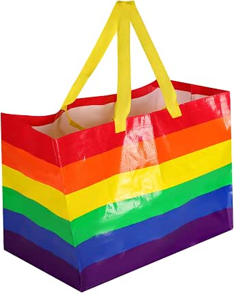Large Pride Rainbow Shopping Bag, Reusable Grocery Tote Bags Shopping ...