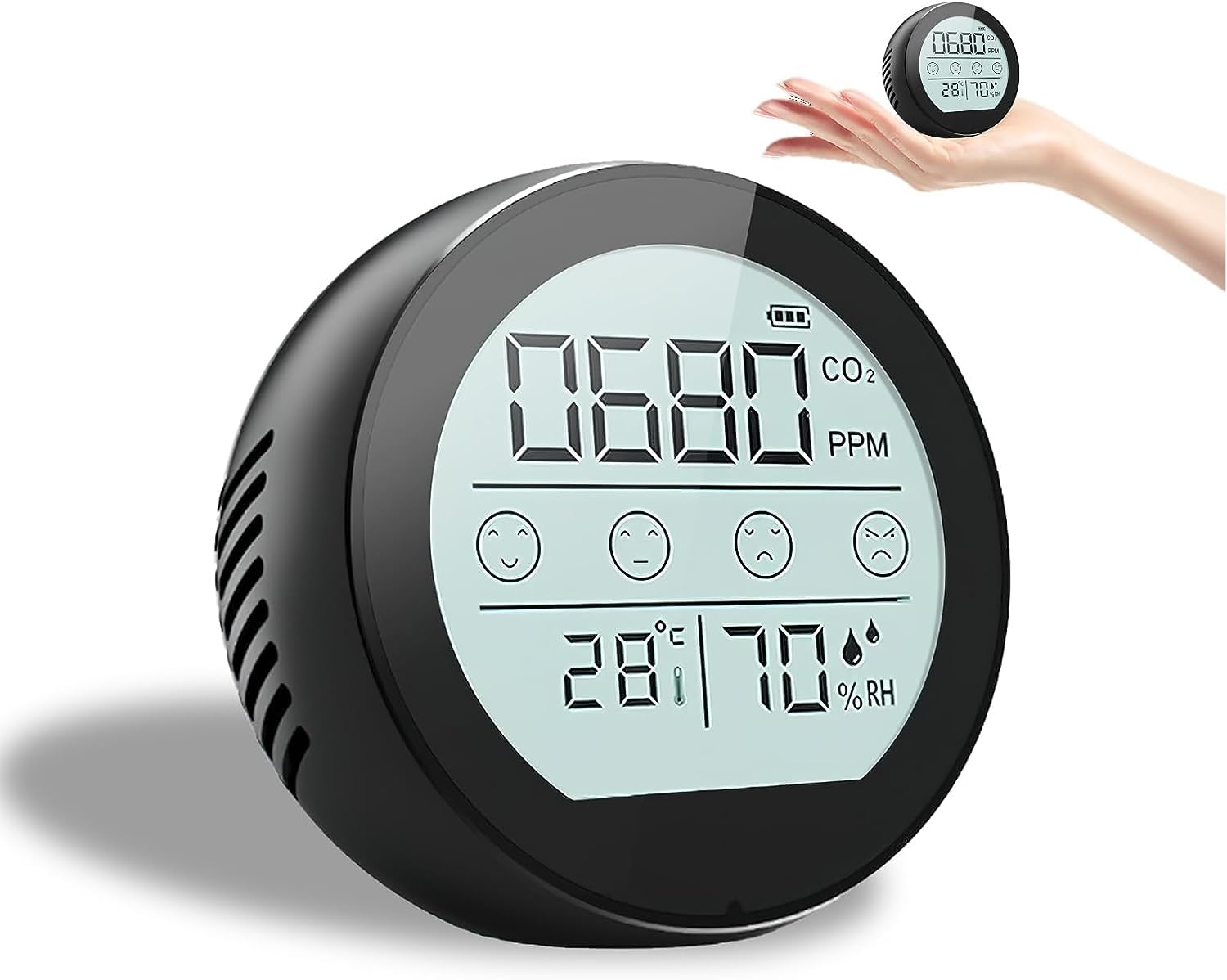 Amazon.com: Mini CO2 Monitor,Upgraded 3-in-1 Portable Carbon Dioxide ...