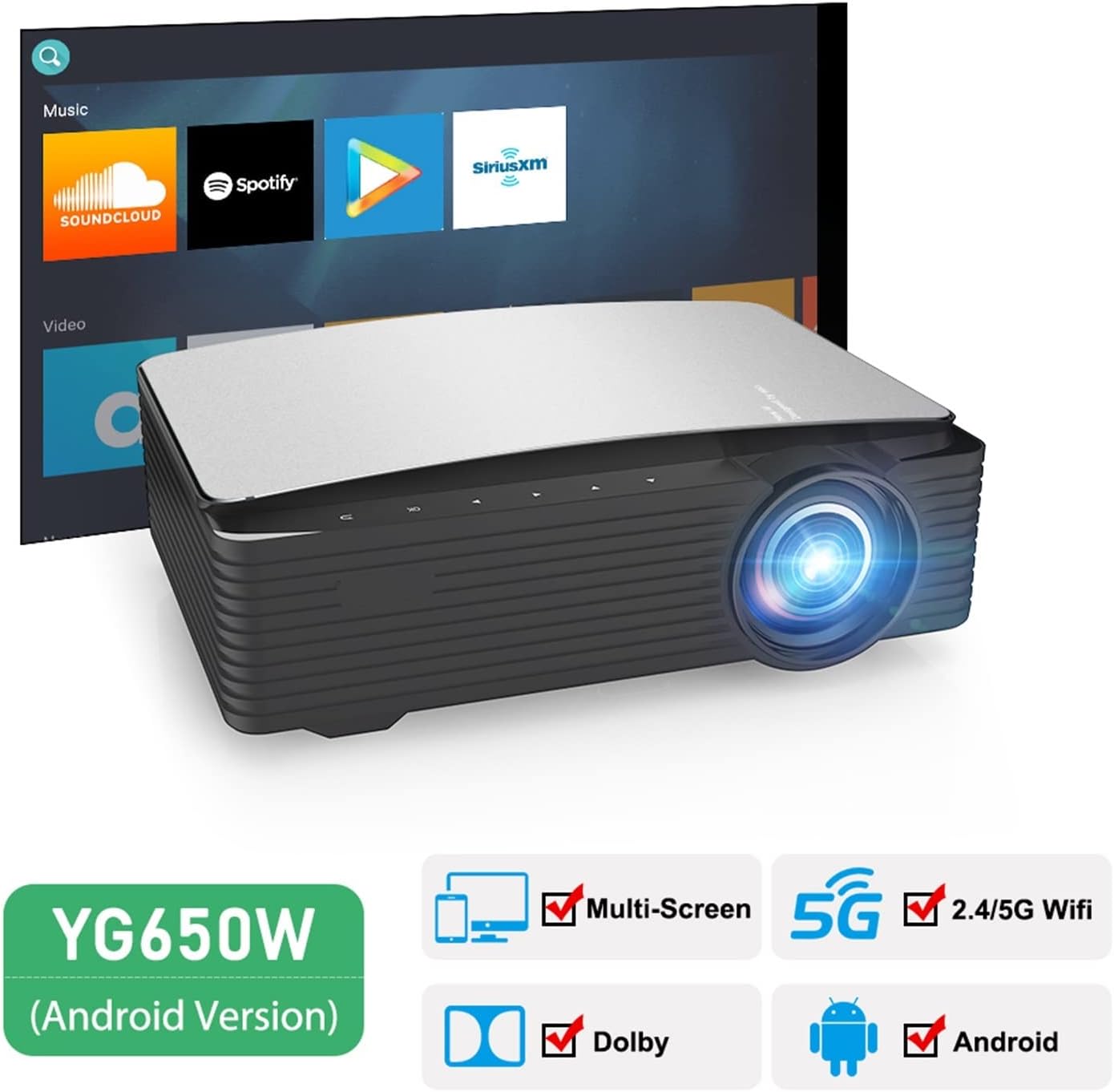 1080P Full HD Projector YG620 LED Proyector 1920x 1080P 3D Video YG650 ...