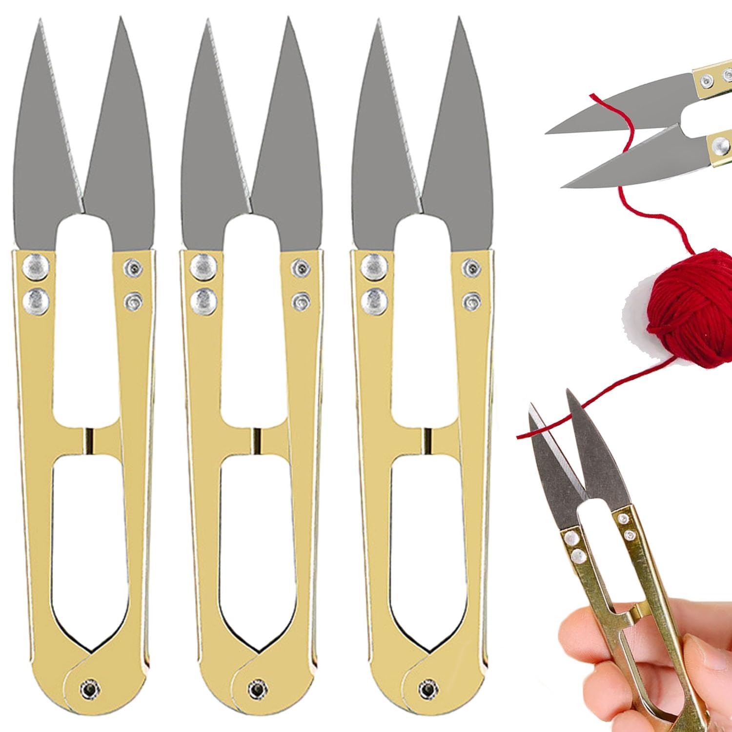 3 Pcs Sewing Scissors Yarn Thread Cutter, Mini Cross Stitch Sewing ...