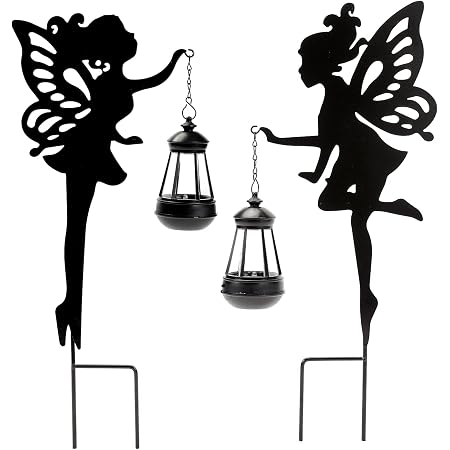 Amazon.com: CHUANGFENG Metal Fairy Stake Solar Light Outdoor Decoration ...