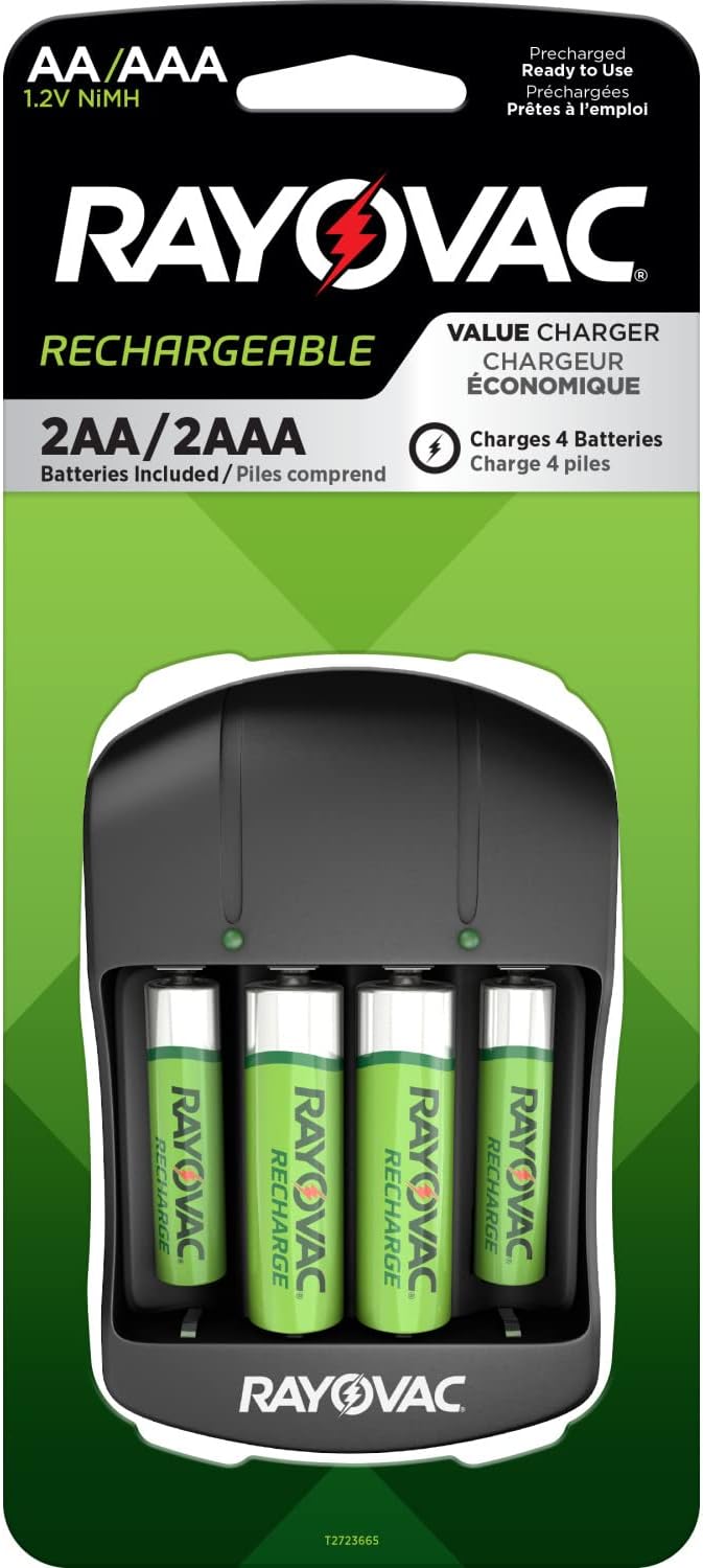 Amazon.com: Rayovac AA & AAA Rechargeable Batteries with Battery ...
