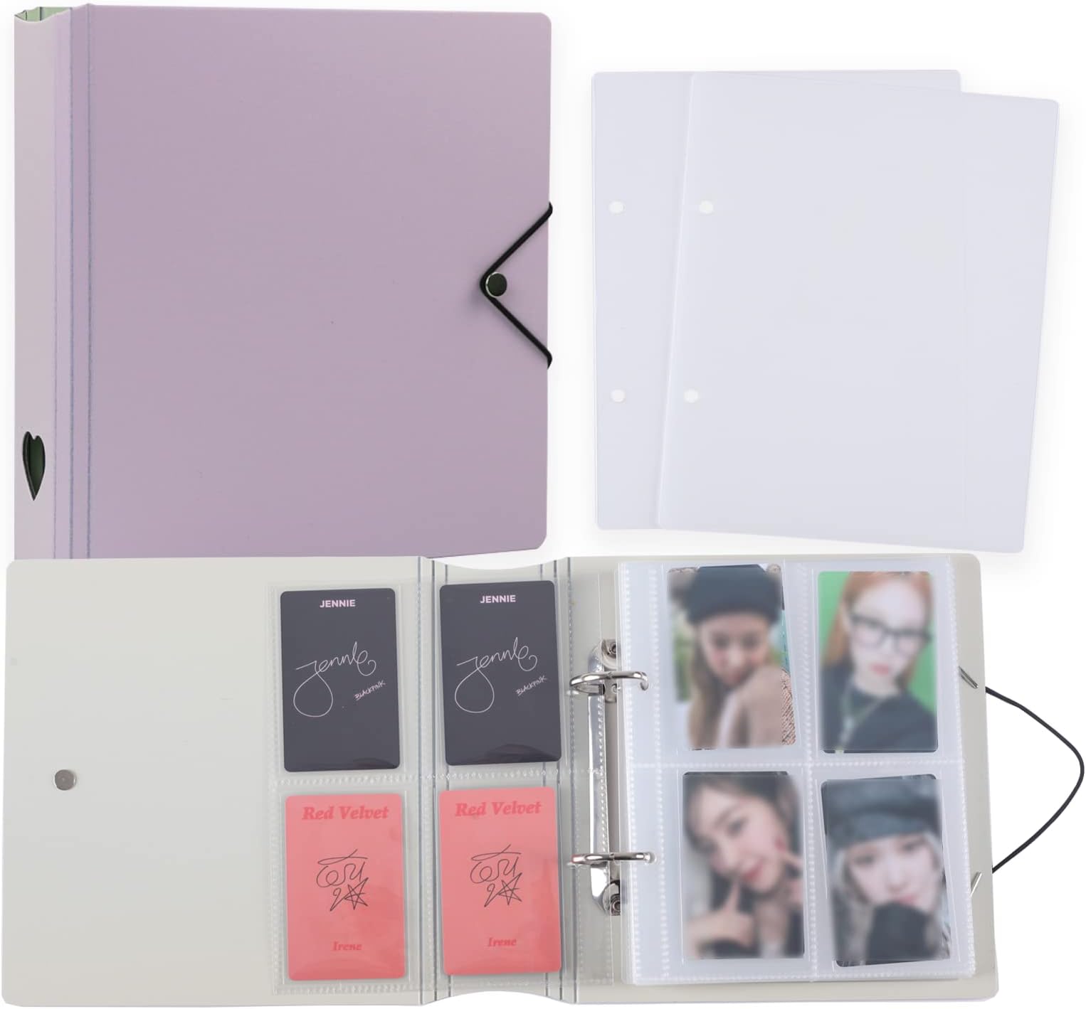 Amazon.com: 4-Pocket Kpop Photocard Binder A5 D-Ring Photocard Holder with 50Pcs Inner Sleeves ...