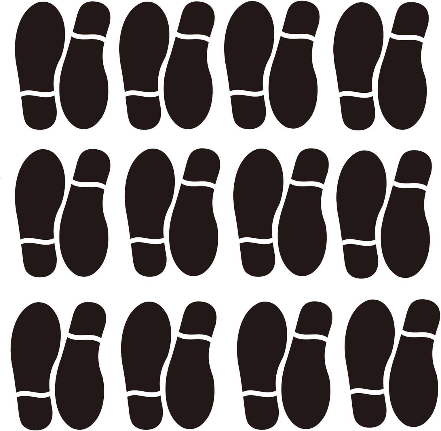 Amazon.com: Finduat 20 Pairs 40 Prints Black Shoe Footprint Stickers ...